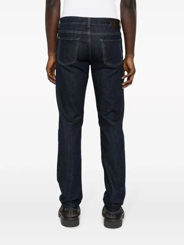 Canali Low-rise Straight-leg Trousers - Blue