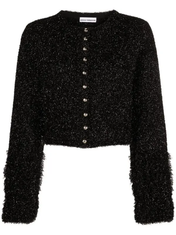 Rabanne Metallic Cropped Cardigan