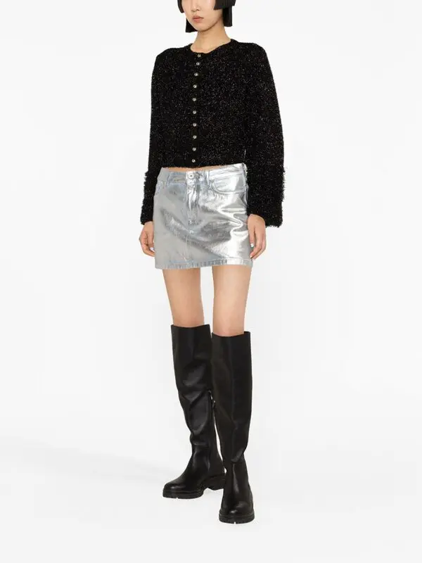 Rabanne Metallic Cropped Cardigan
