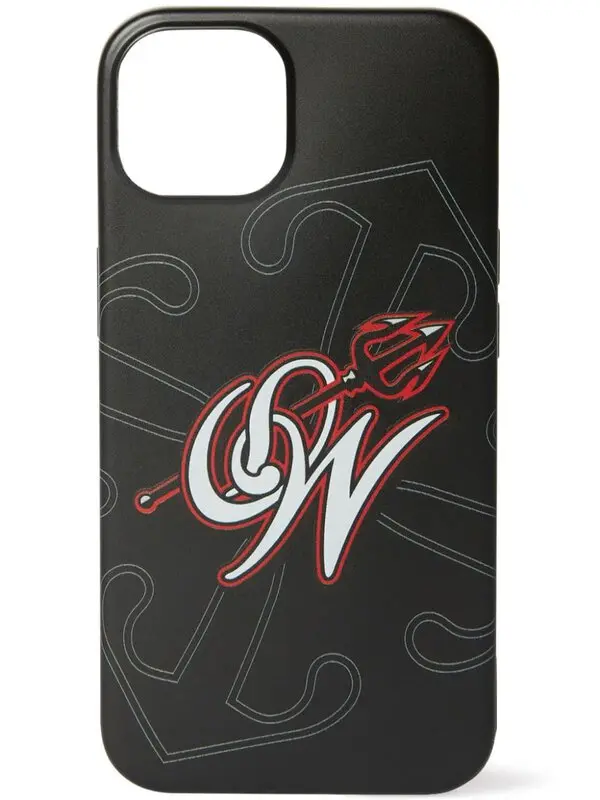 Off-White X Ac Milan Logo-print Iphone Case - Black