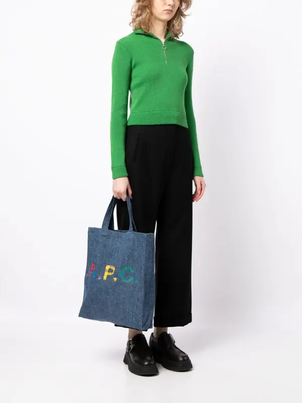 A.p.c. Logo-print Denim Tote Bag