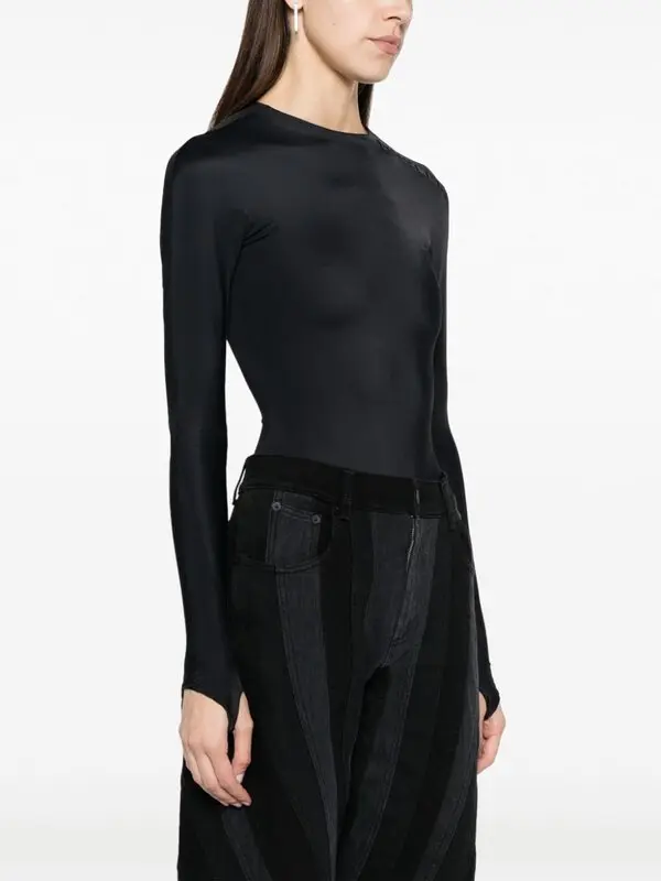 MUGLER Logo-embossed Bodysuit