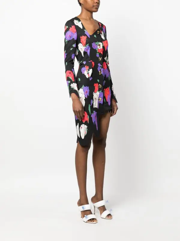 Moschino Floral-print Asymmetric Minidress