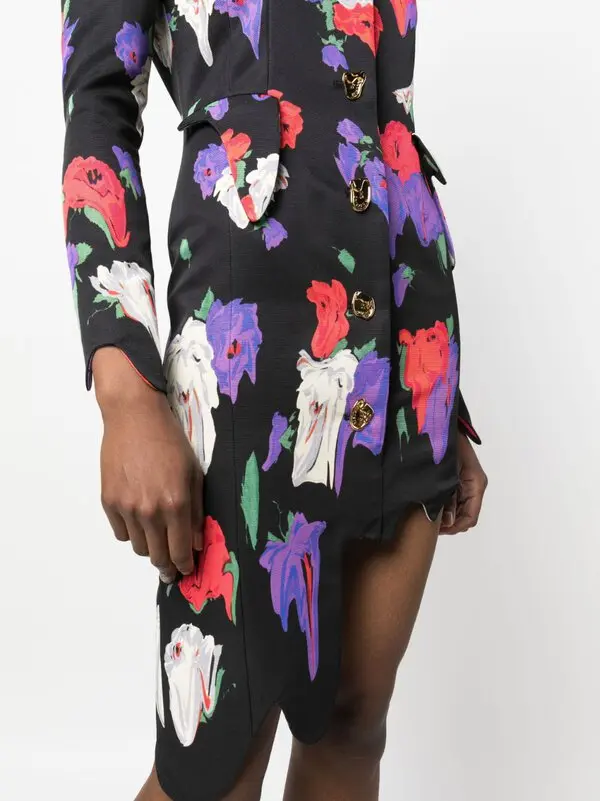 Moschino Floral-print Asymmetric Minidress
