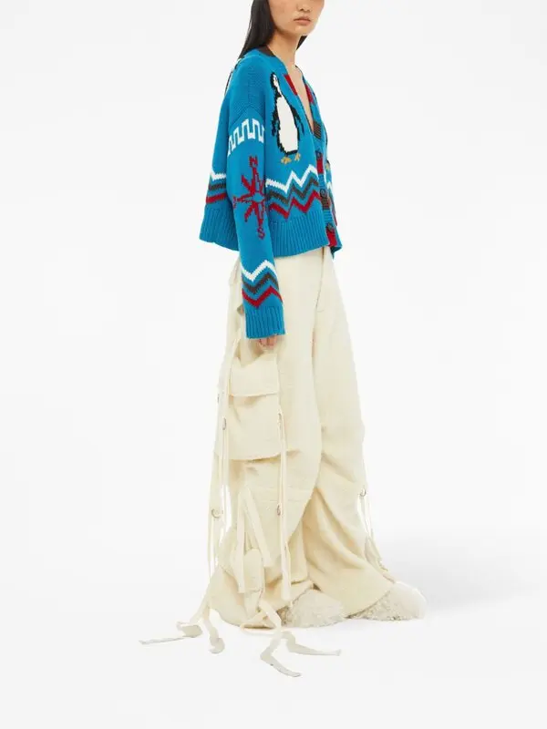 Alanui For The Love Of Penguin Jacquard Cardigan
