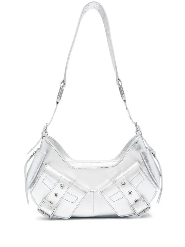 BIASIA Y2k Leather Shoulder Bag - Silver