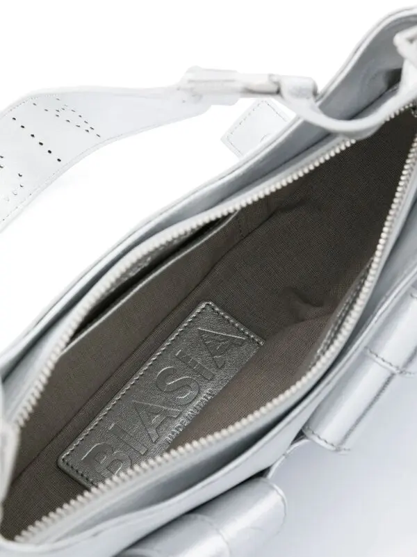 BIASIA Y2k Leather Shoulder Bag - Silver