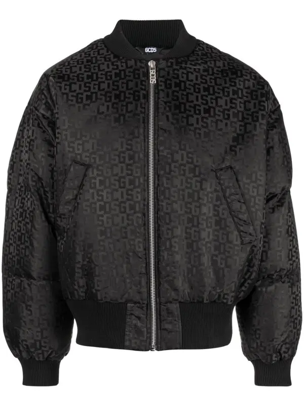Gcds Monogram-pattern Zip-up Bomber Jacket
