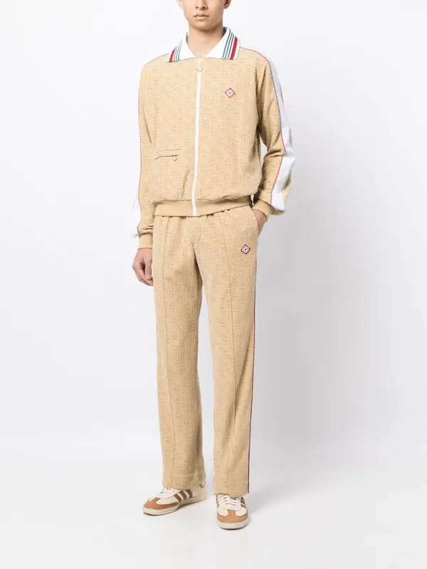 Casablanca Monogram-jacquard Velour Zip-up Jacket