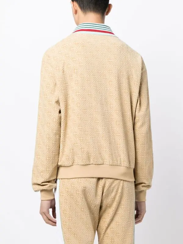 Casablanca Monogram-jacquard Velour Zip-up Jacket