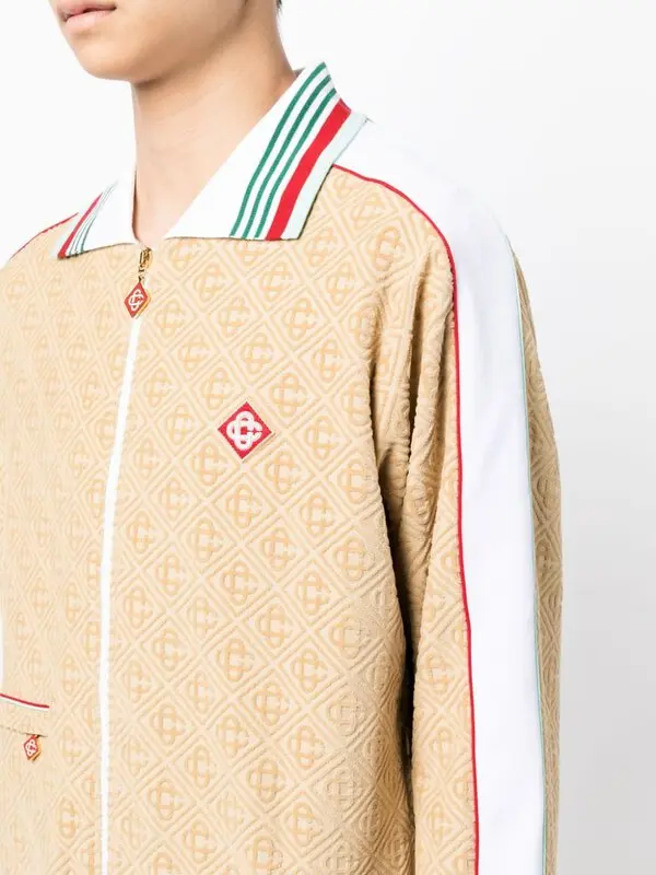 Casablanca Monogram-jacquard Velour Zip-up Jacket