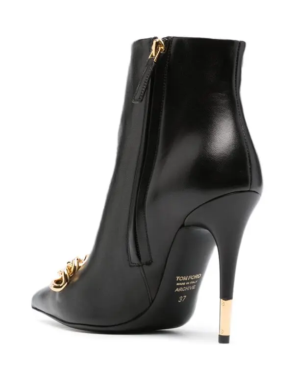 TOM FORD Chain-detail Leather Ankle Boots