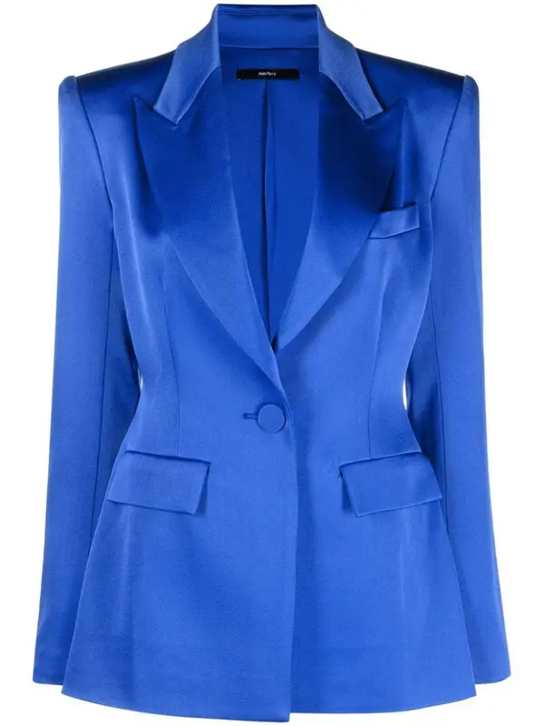 Alex Perry Single-breasted Satin Blazer - Blue