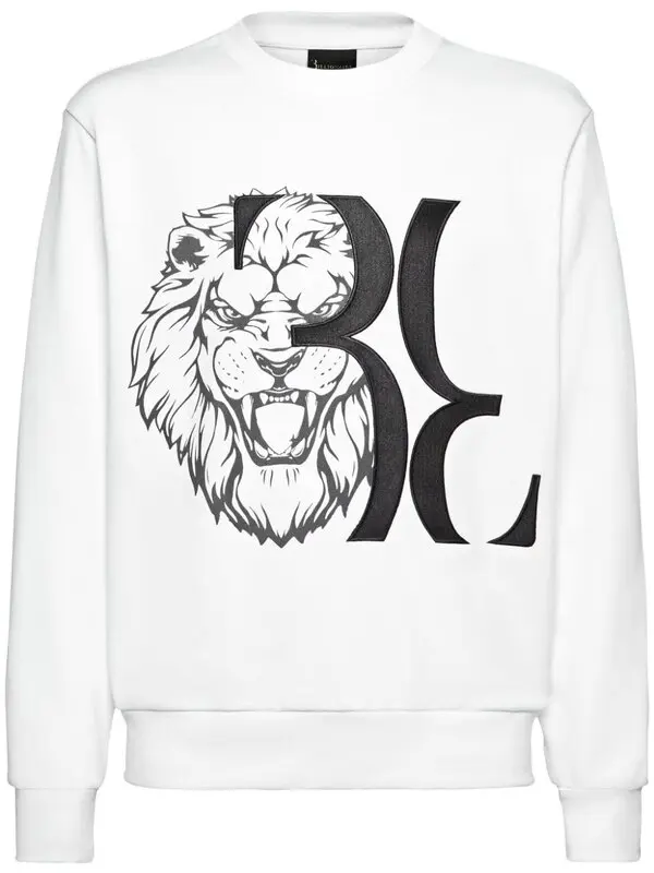 BILLIONAIRE Lion-print Cotton Sweatshirt - White