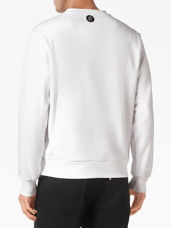 BILLIONAIRE Cotton Sweatshirt With Lion Graphic - White