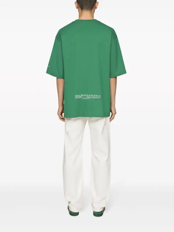 Dolce & Gabbana Barcode-print Cotton T-shirt - Green