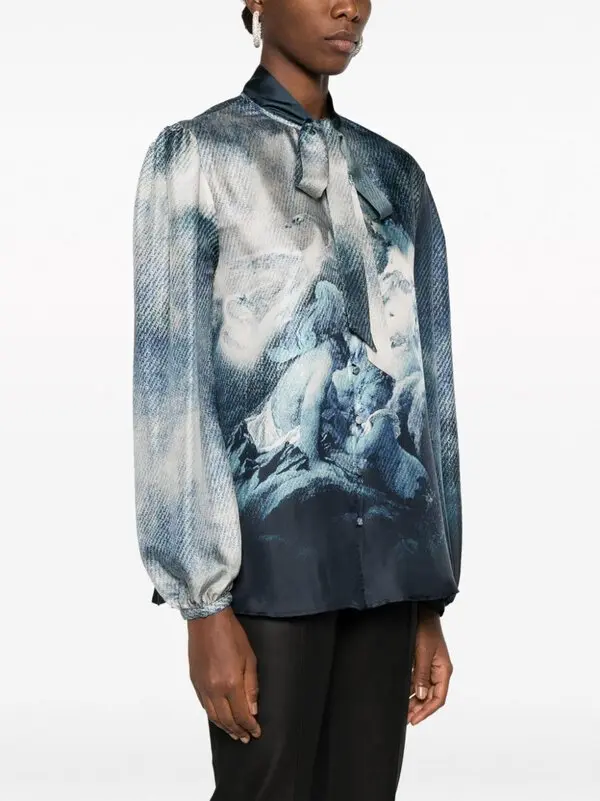Roberto Cavalli Graphic-print Silk Blouse