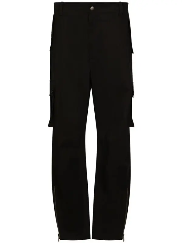 Dolce & Gabbana Straight-leg Cotton Cargo Trousers - Black