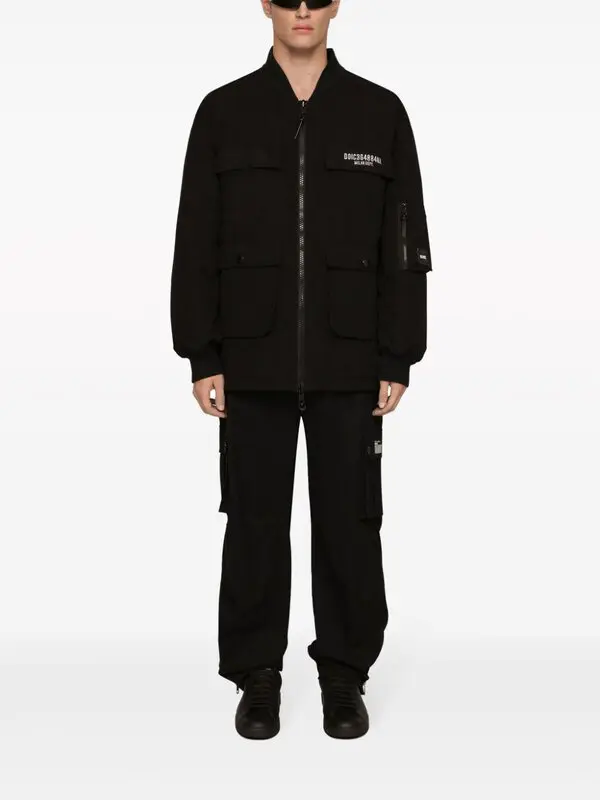Dolce & Gabbana Straight-leg Cotton Cargo Trousers - Black