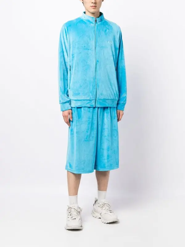TEAM WANG DESIGN Brushed-effect Bermuda Shorts - Blue