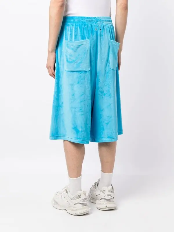 TEAM WANG DESIGN Brushed-effect Bermuda Shorts - Blue