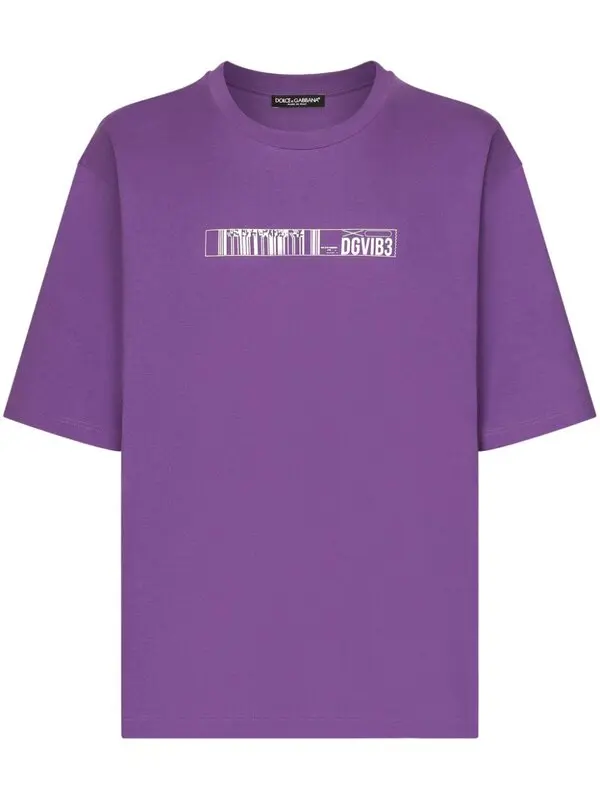 Dolce & Gabbana Logo-print Cotton T-shirt - Purple