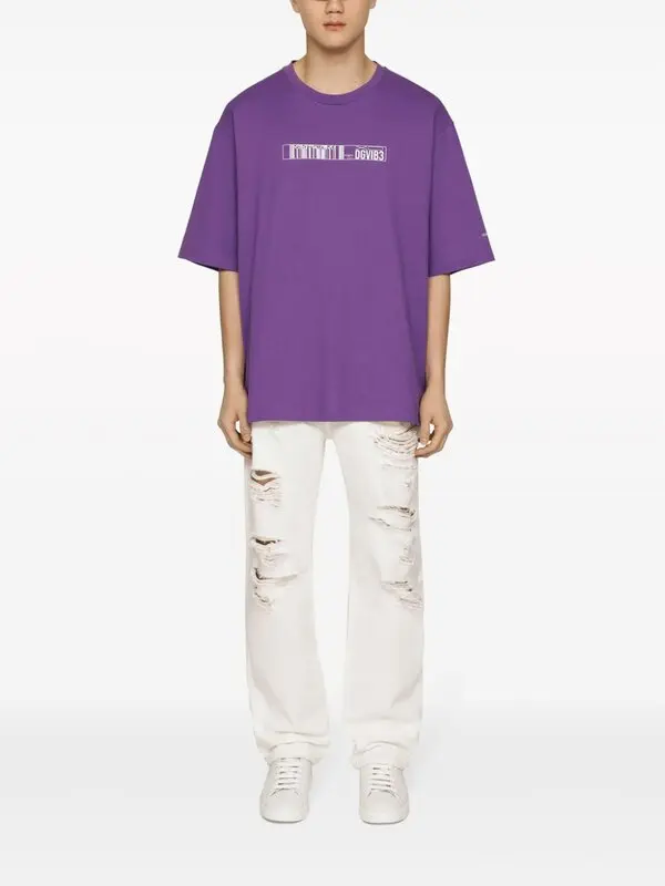 Dolce & Gabbana Logo-print Cotton T-shirt - Purple