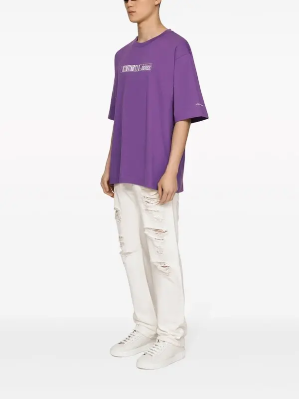 Dolce & Gabbana Logo-print Cotton T-shirt - Purple