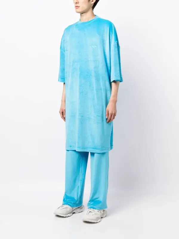 TEAM WANG DESIGN Sparkles Velvet Shirtdress - Blue