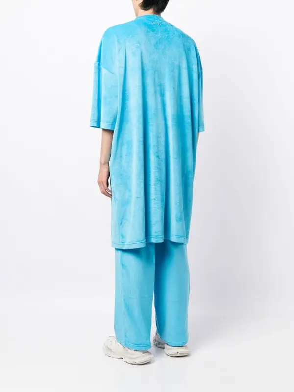 TEAM WANG DESIGN Sparkles Velvet Shirtdress - Blue