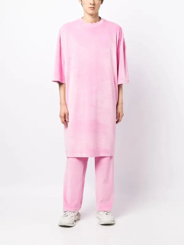 TEAM WANG DESIGN Sparkles Velvet Shirt Dress - Pink