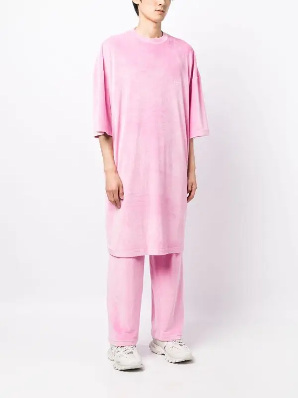 TEAM WANG DESIGN Sparkles Velvet Shirt Dress - Pink
