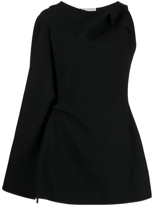 Maticevski Cape-sleeve Asymmetric Minidress