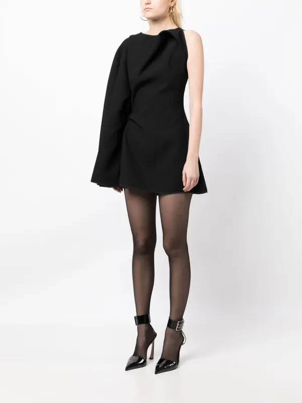 Maticevski Cape-sleeve Asymmetric Minidress
