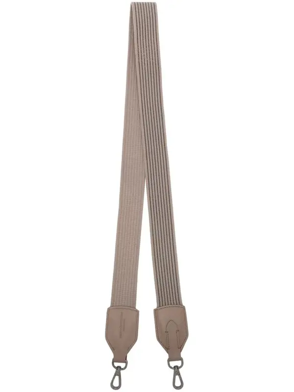 Brunello Cucinelli Striped Canvas Bag Strap - Brown