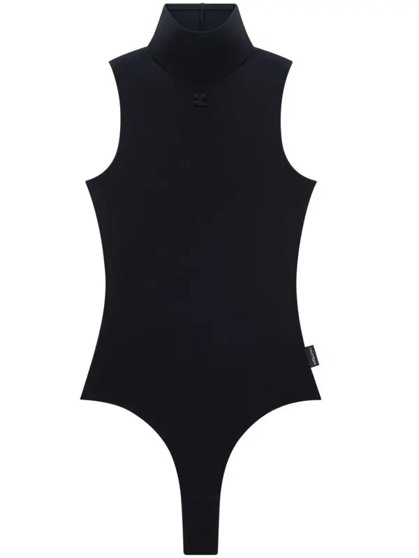 COURREGES Techno Jersey High-neck Bodysuit