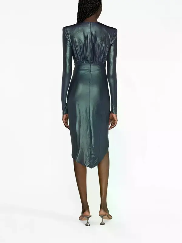Alexandre Vauthier Draped Asymmetric Jersey Midi Dress - Green