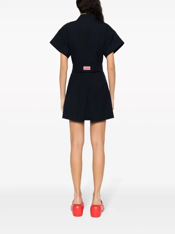 Kenzo Pleated Wrap Mini Dress