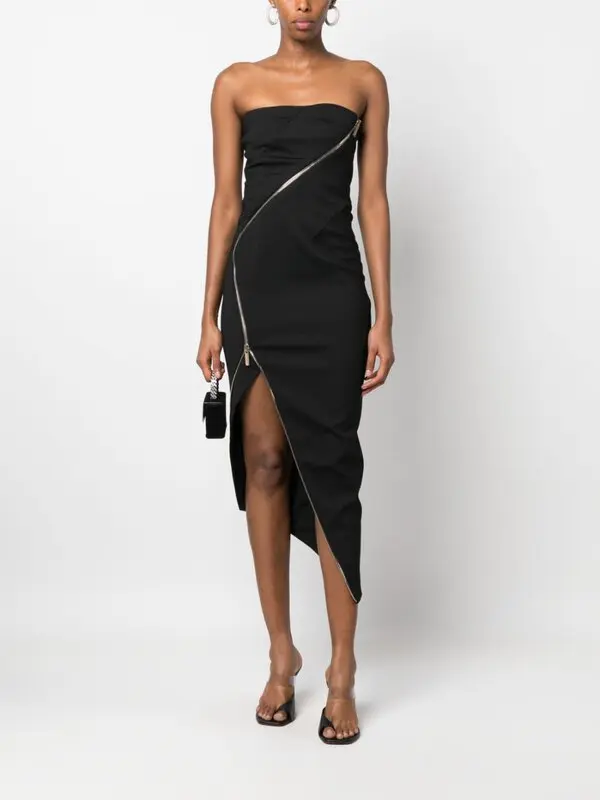 GENNY Asymmetric Strapless Dress