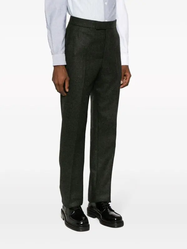 Thom Browne Straight-leg Wool Trousers - Green