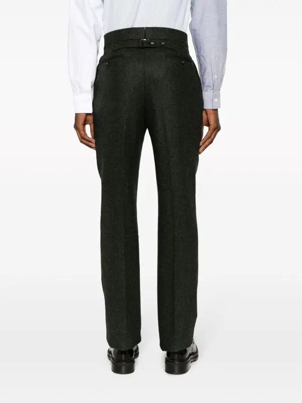 Thom Browne Straight-leg Wool Trousers - Green