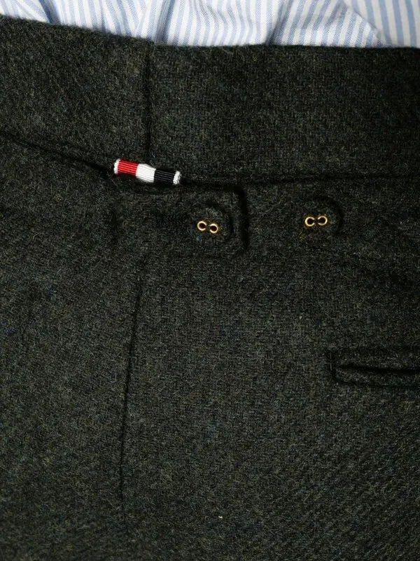 Thom Browne Straight-leg Wool Trousers - Green