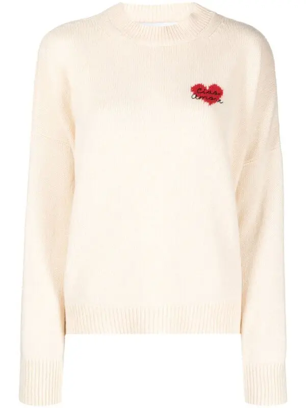 Giada Benincasa Intarsia Logo Merino Wool Jumper - White