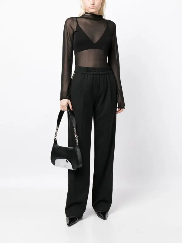Helmut Lang Piped-trim Detail Wide-leg Trousers
