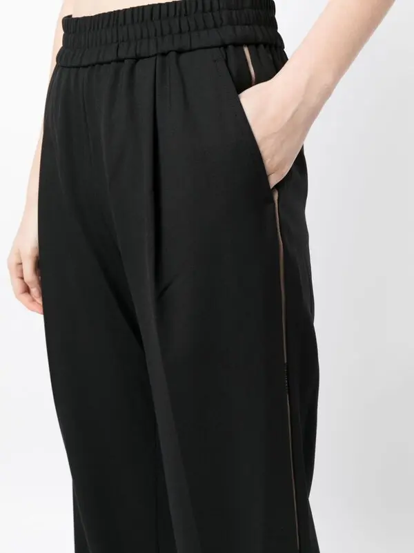 Helmut Lang Piped-trim Detail Wide-leg Trousers