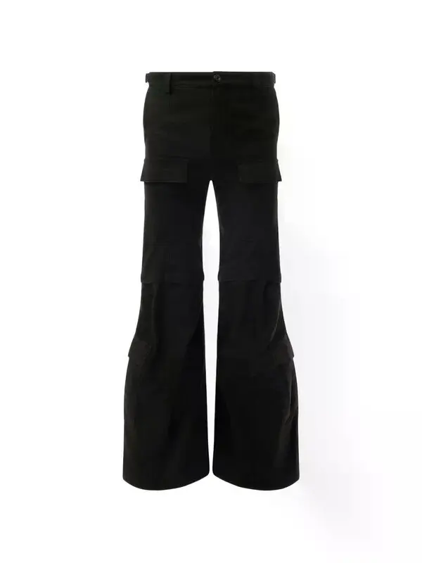 Balenciaga Flared Cargo Trousers - Black
