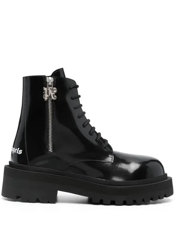 Palm Angels Logo-print Lace-up Boots