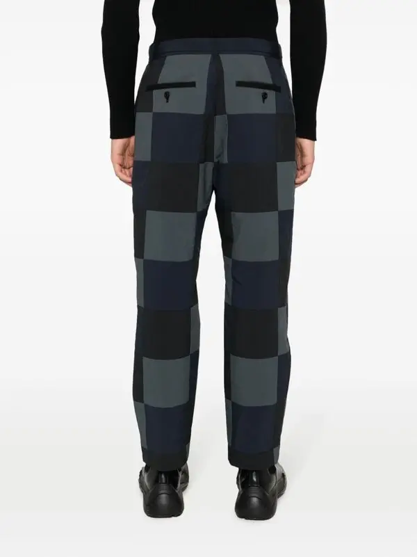 Sacai Checkerboard-print Cotton Chino Trousers