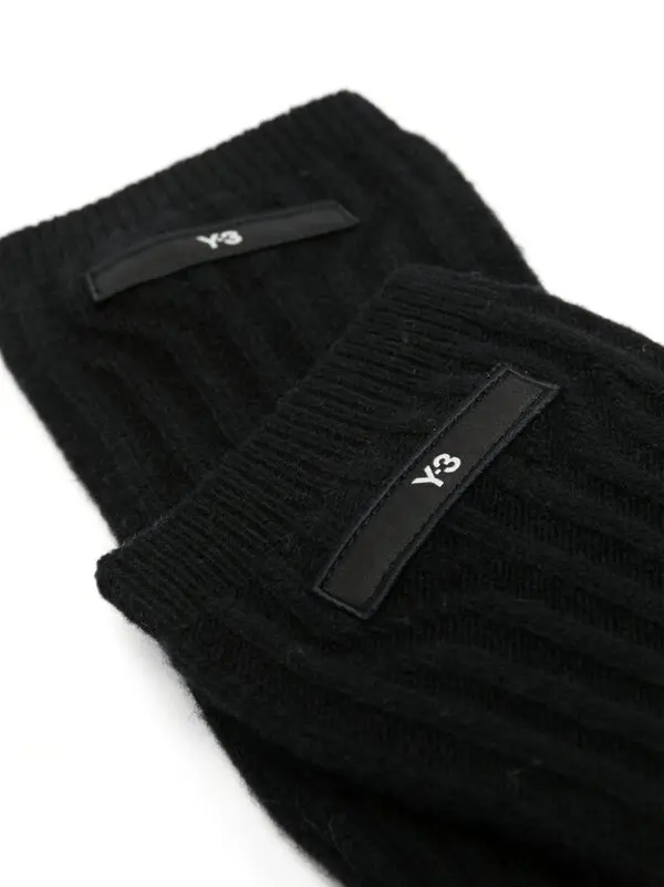 Y3 Logo-patch Knit Gloves