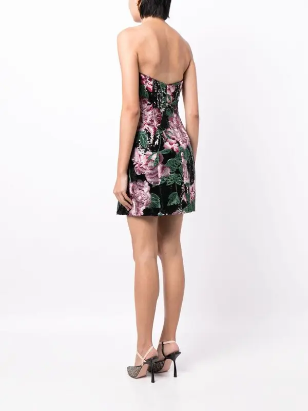 Marchesa Sequin-embellished Strapless Minidress